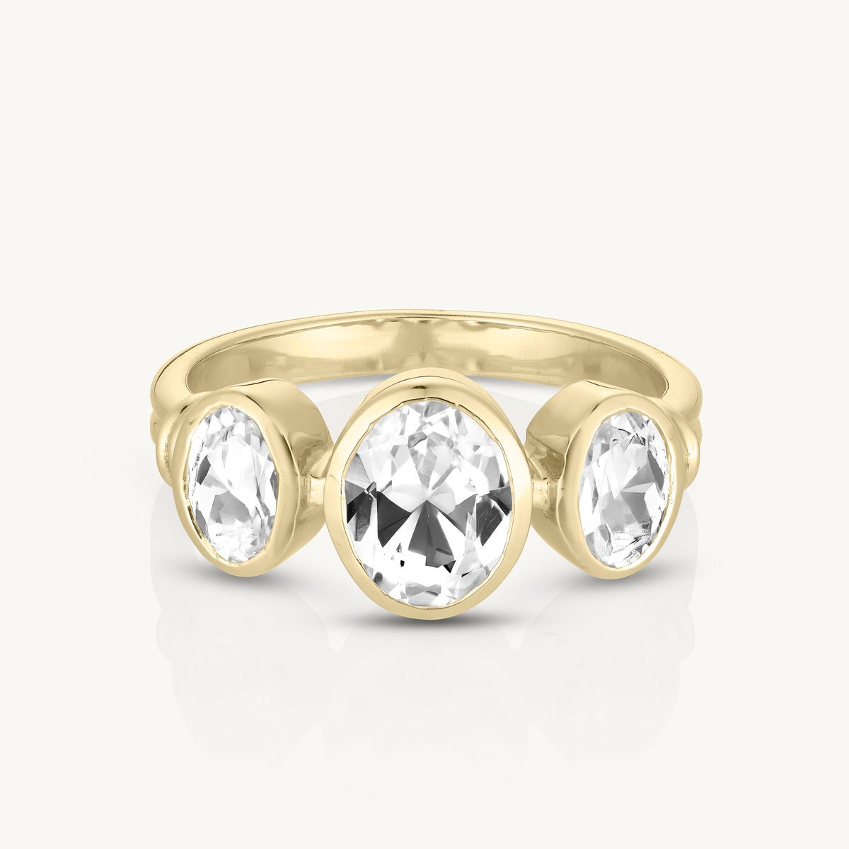 Trinity White Topaz Gold Ring – ToniMay