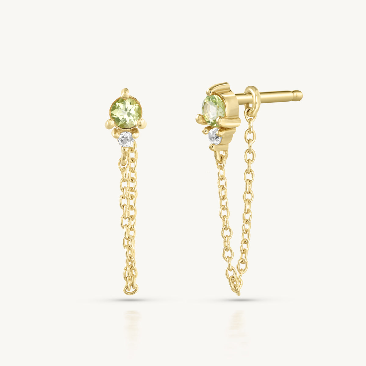 August Peridot Birthstone Gold Stud – ToniMay