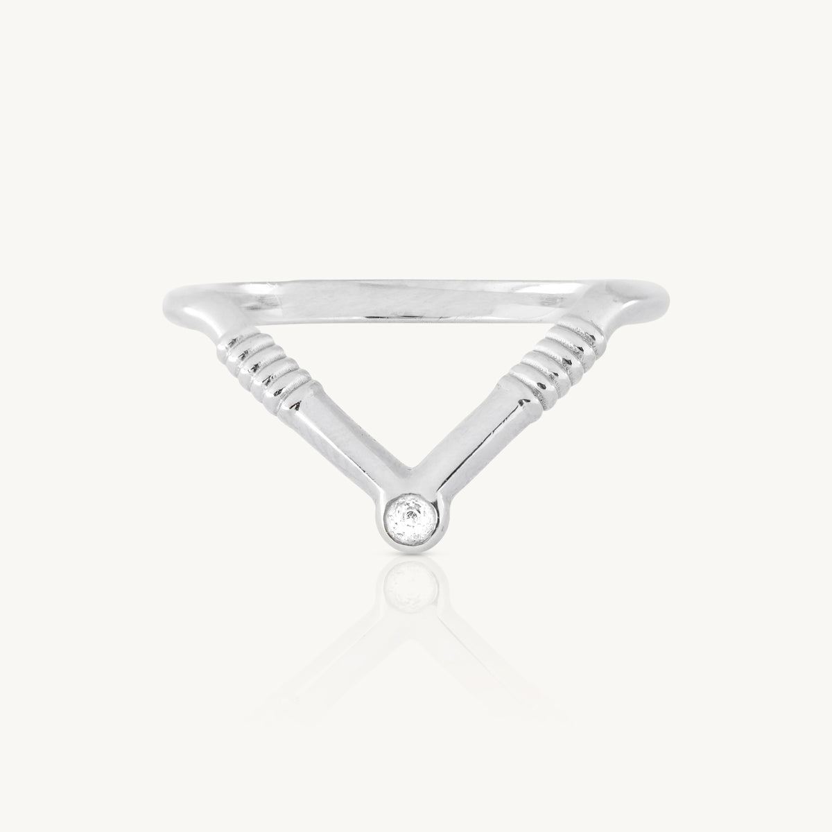 Banded Chevron Silver Stacker – ToniMay