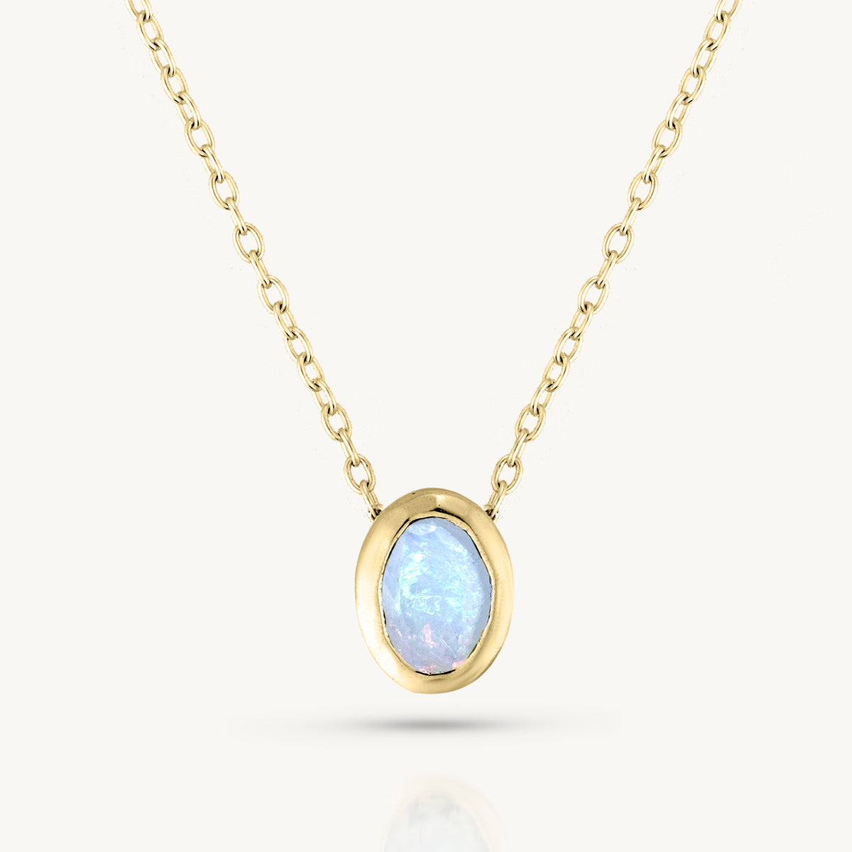 October Opal Gold Oval Birthstone Necklace – ToniMay