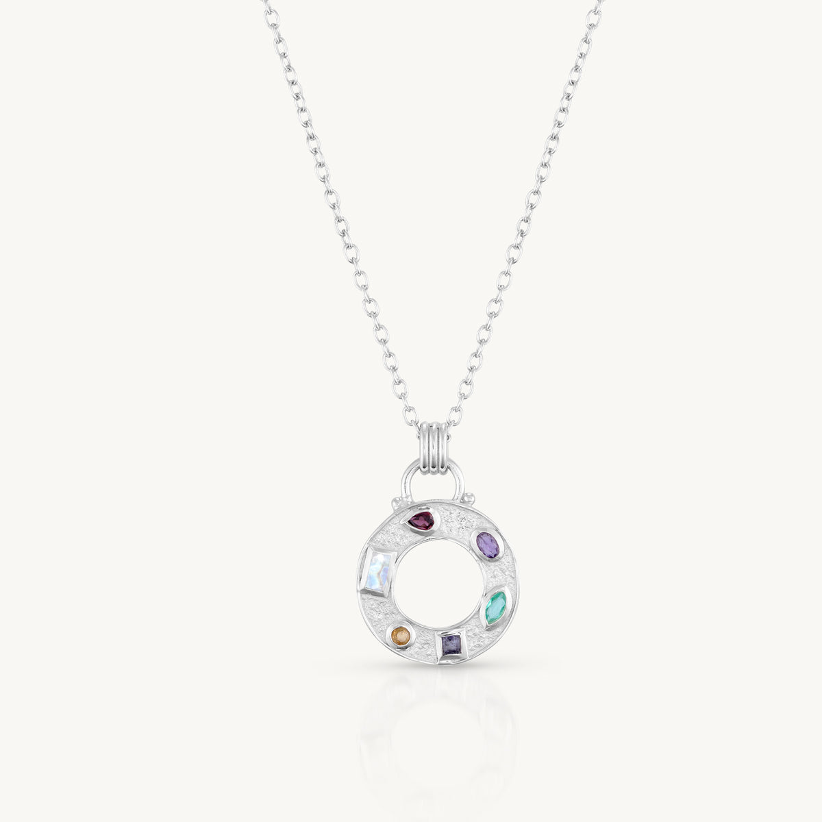 Cleo Mixed Stone Silver Necklace – ToniMay