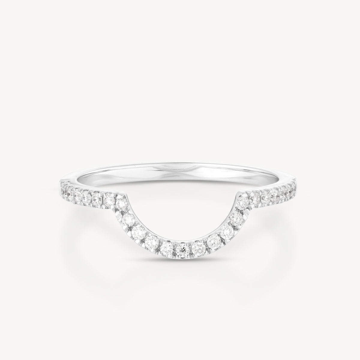 White Gold Pave Crescent Band – ToniMay