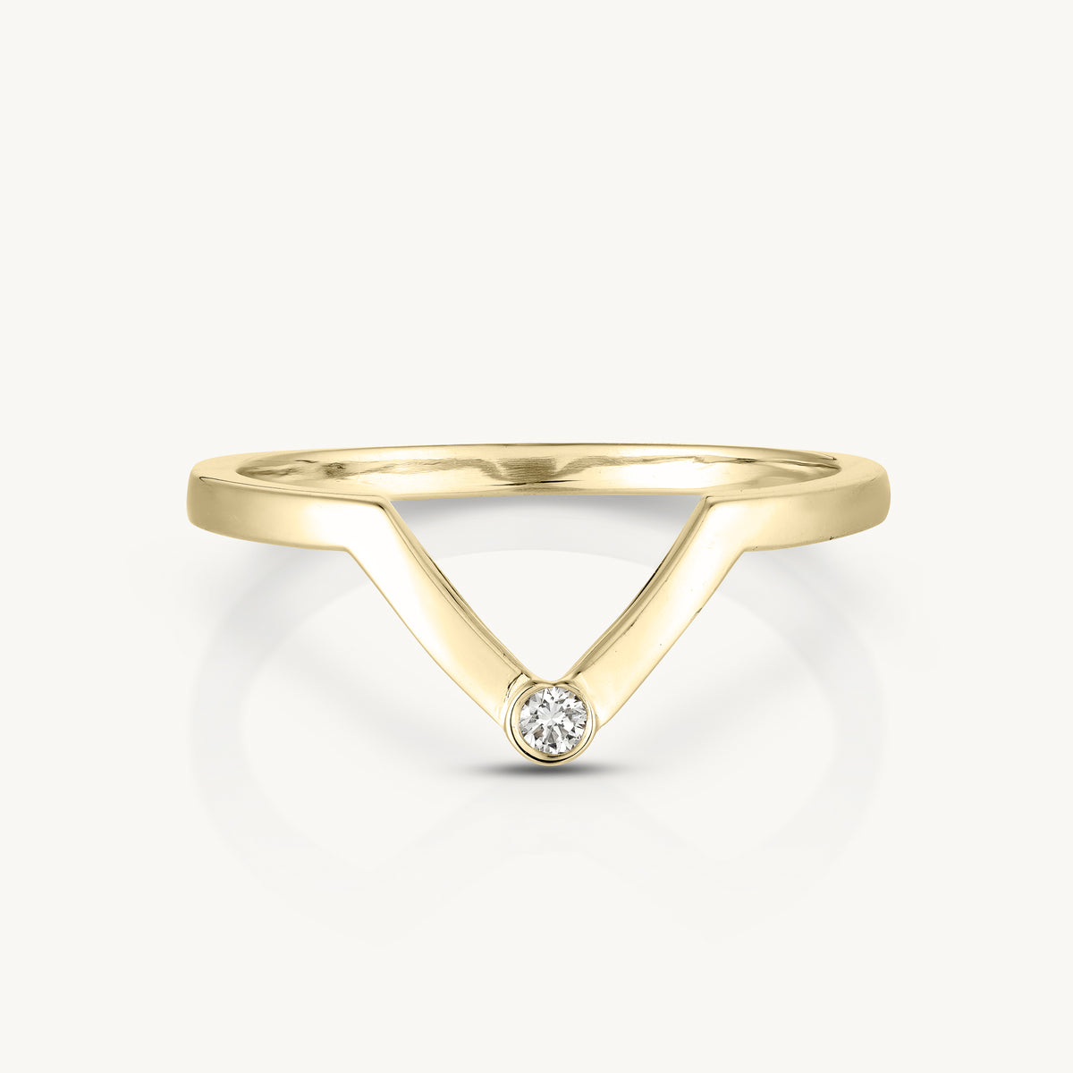White Diamond Yellow Gold Chevron Band – ToniMay