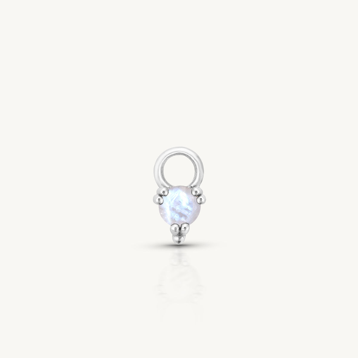 Orb Moonstone Silver Charm – ToniMay