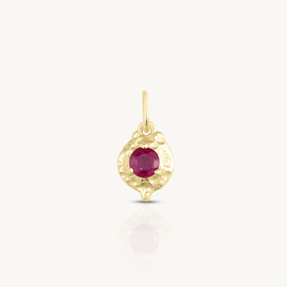 July Ruby Gold Birthstone Necklace Charm – ToniMay
