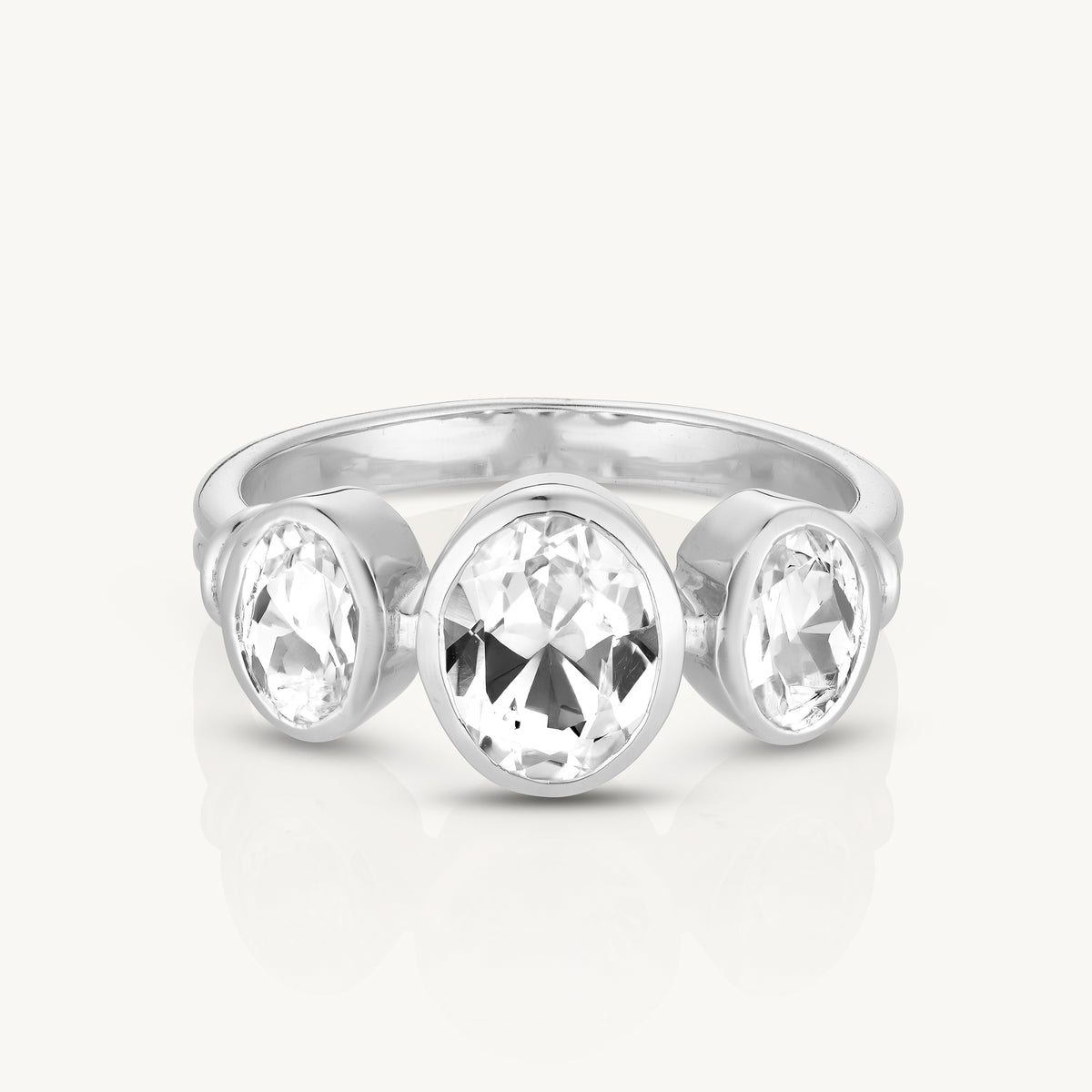 Trinity White Topaz Silver Ring – ToniMay