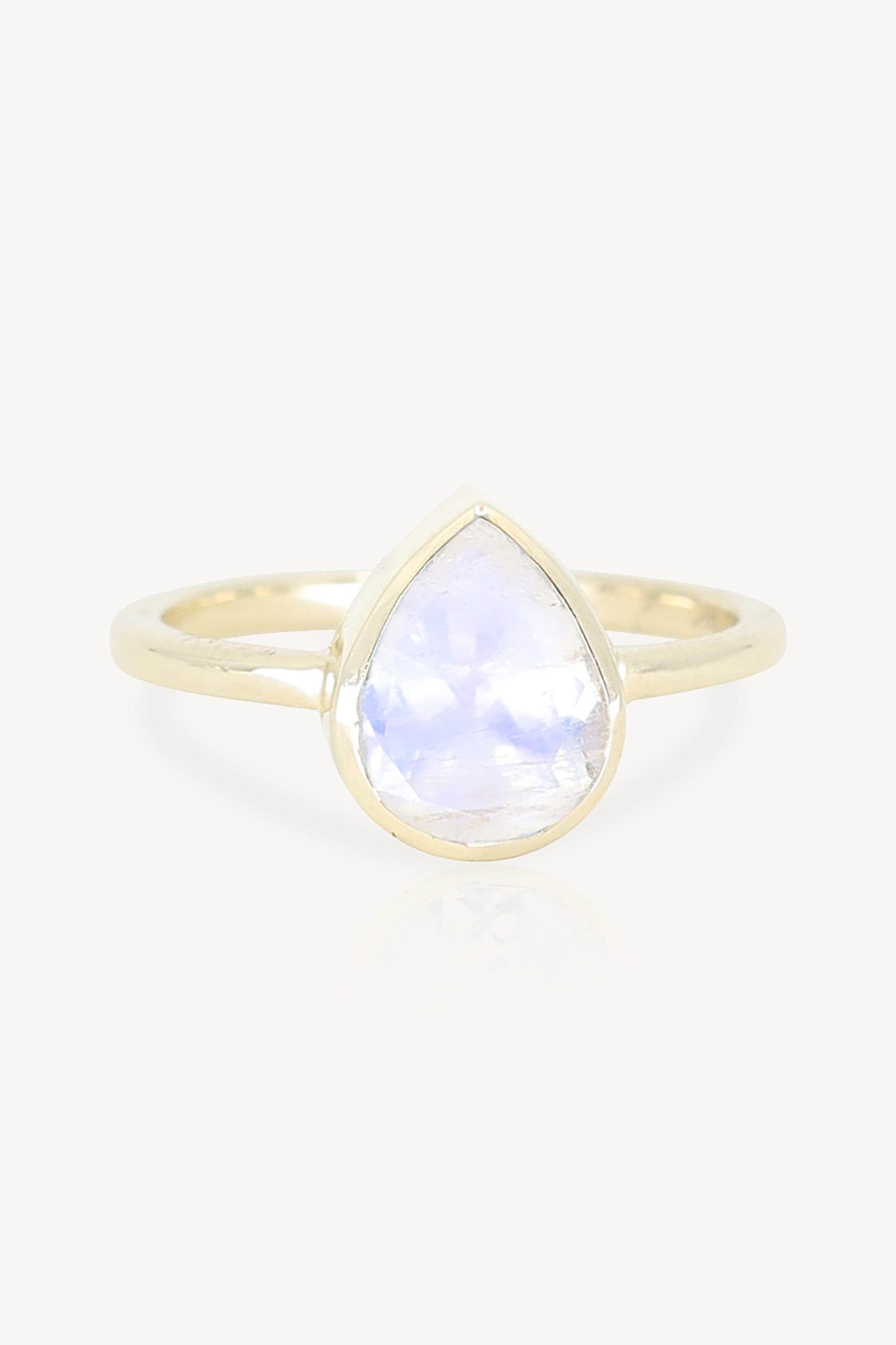 9K Yellow Gold Moonstone Tear Drop Ring – ToniMay